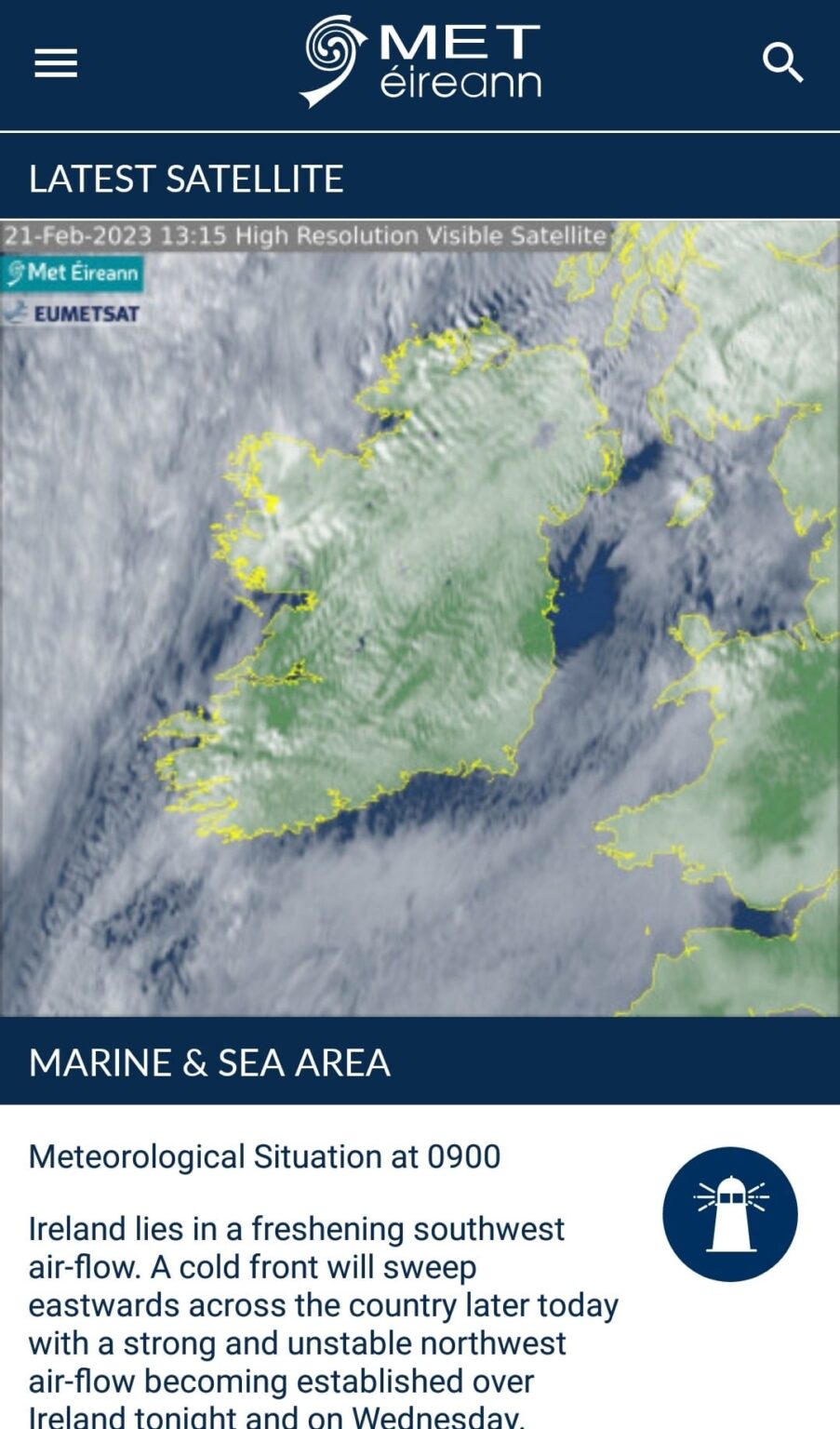 Met Éireann App Update - Met Éireann - The Irish Meteorological Service